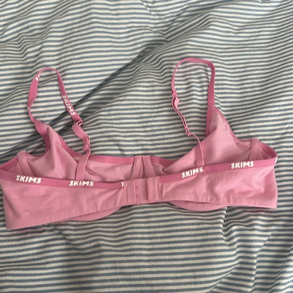 SKIMS | Intimates & Sleepwear | Skims Pink Cotton Logo Demi Bra Unlined ...
